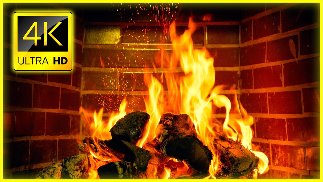 🔥 Cozy Winter Night with Warm Christmas Fireplace Burning 4K Video ...