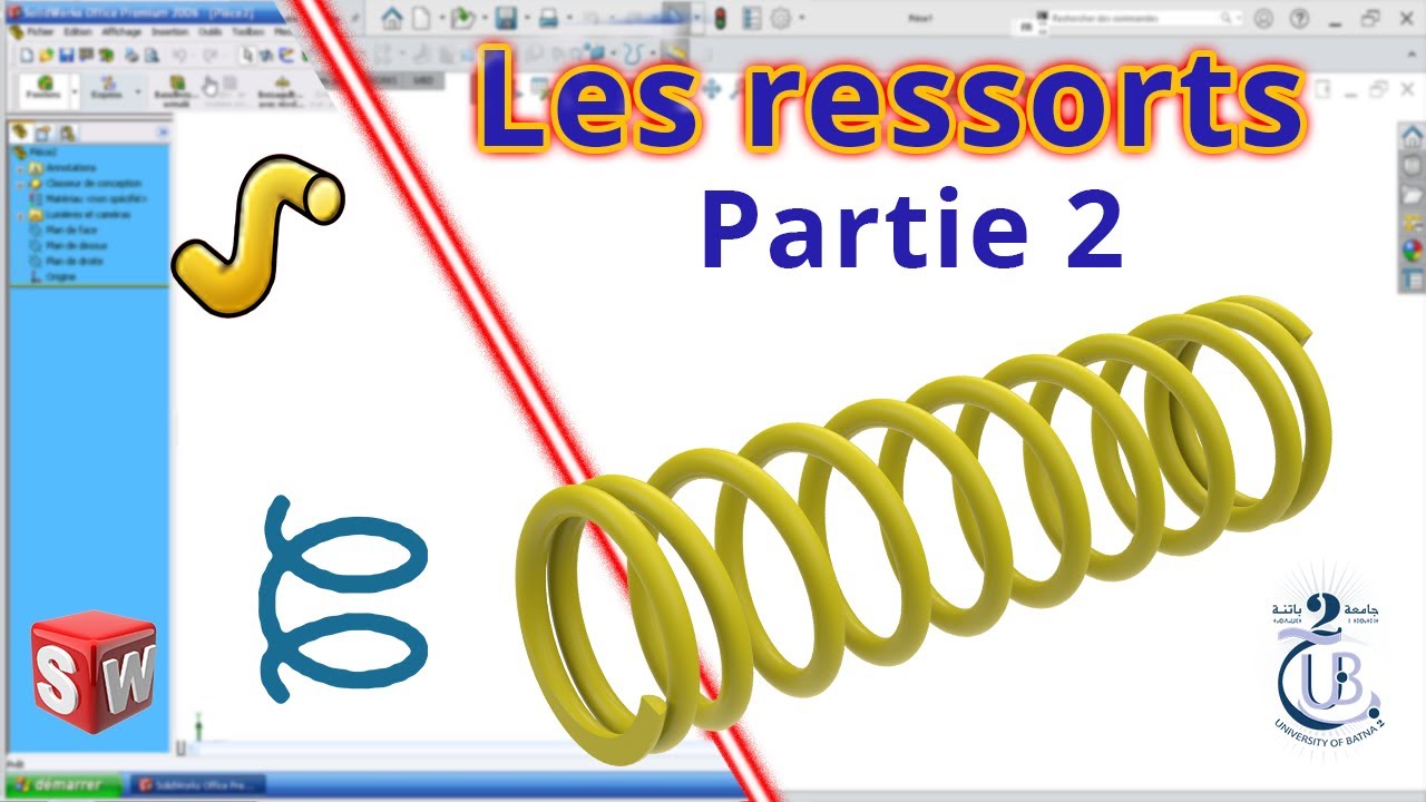 Les ressorts - Partie 2 - Ressort de compression avec solidworks - YouTube