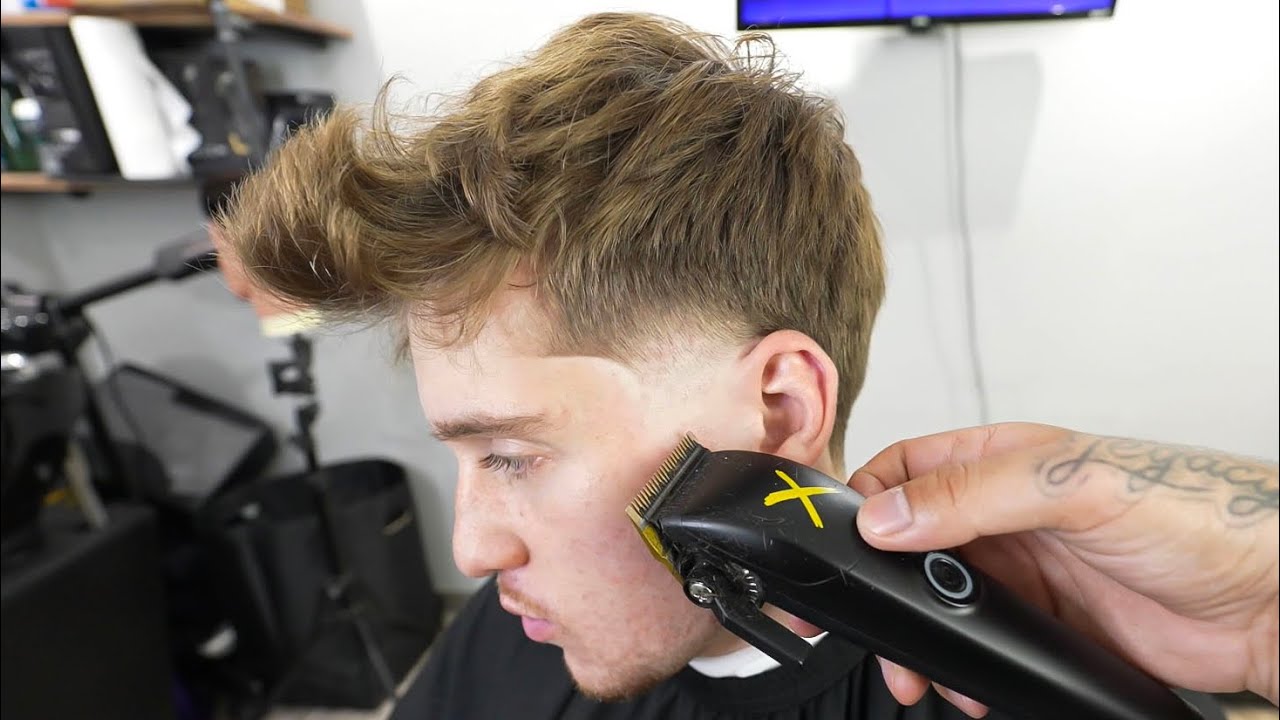 TEXTURED TAPER FADE HAIRCUT TUTORIAL - YouTube