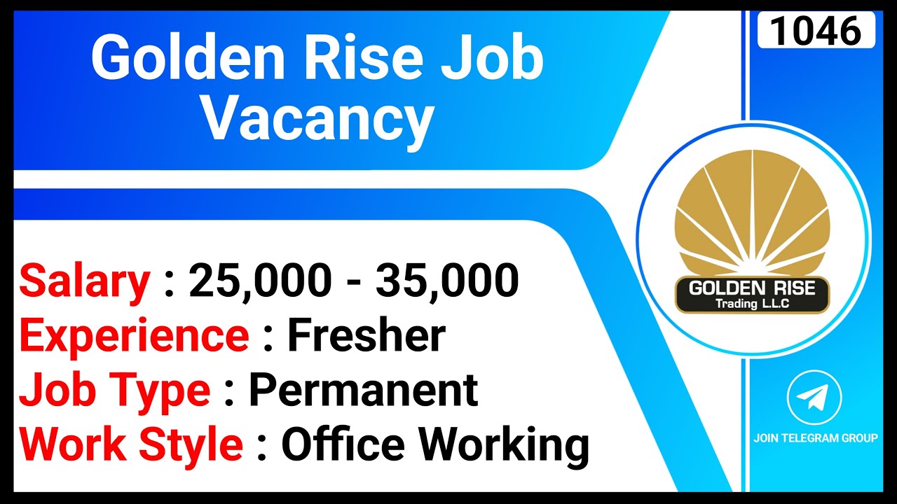 Golden Rise Job Vacancy | Job For fresher | Payroll Operations Analyst ...