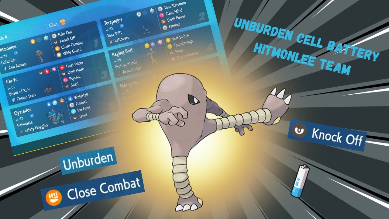 UNBURDEN CELL BATTERY HITMONLEE IS A HIDDEN GEM - Pokemon Scarlet ...