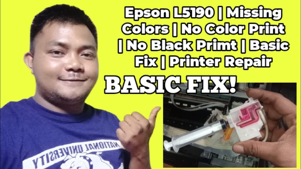 Epson L5190 | Colors Missing | No Color Print | Basic Fix | Printer ...