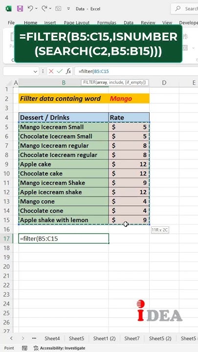 Excel Formula to Filter records that contain a specific text in a ...