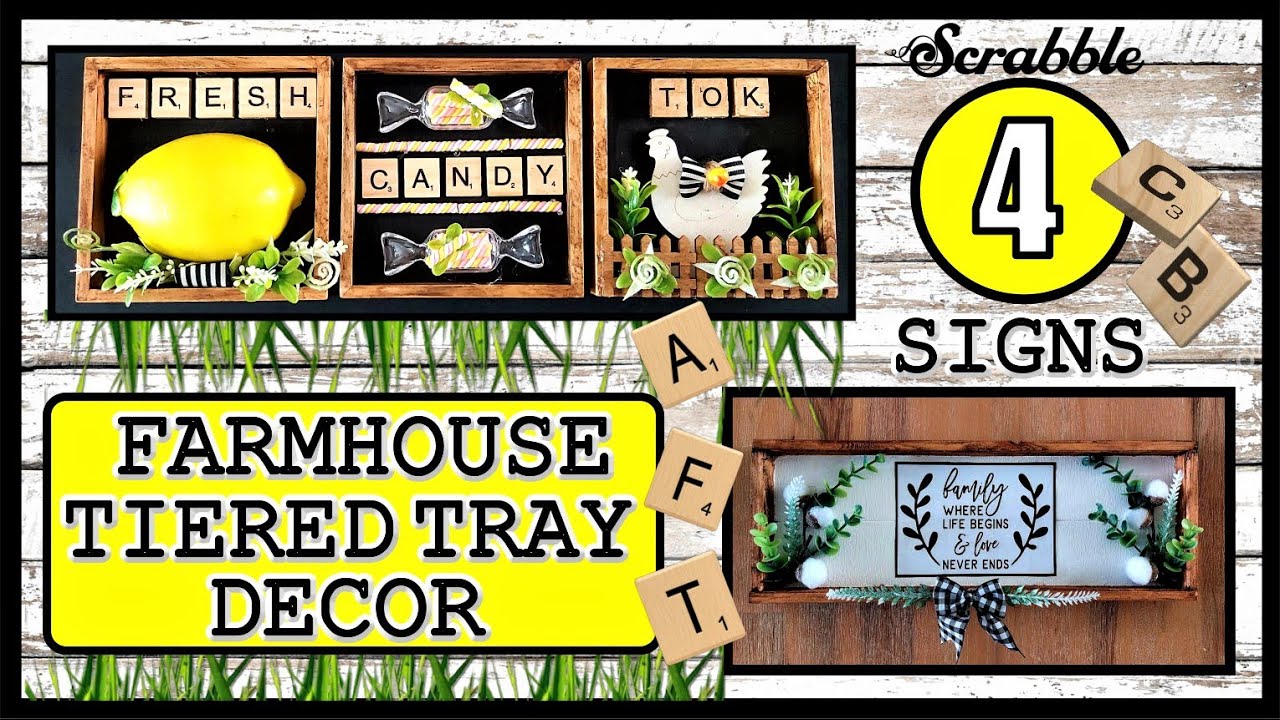 Farmhouse Sign Diy's II Tiered Tray Decor II Scrabble Letter Decor II ...
