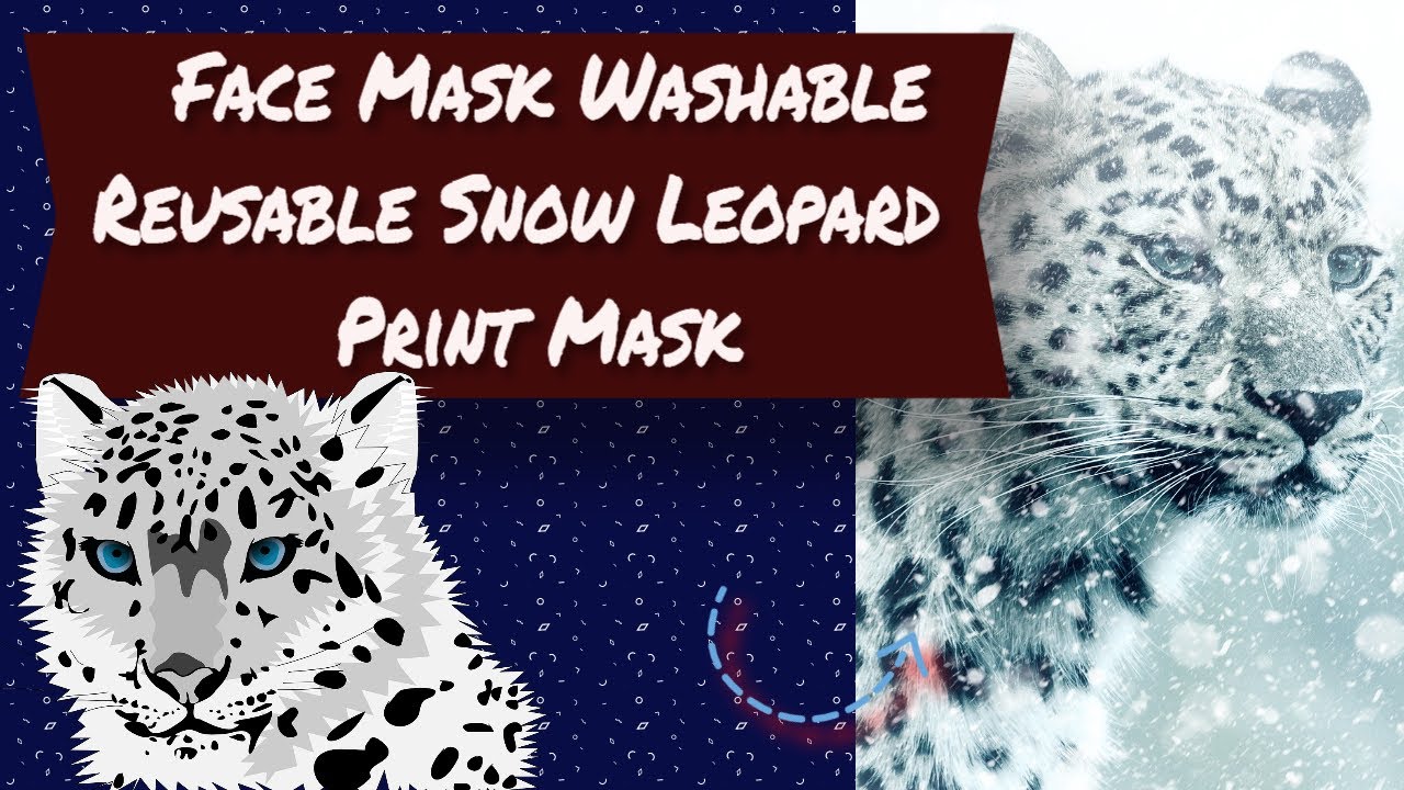 Face Mask Washable Reusable Snow Leopard Print Fabric 3 Layer Masks ...