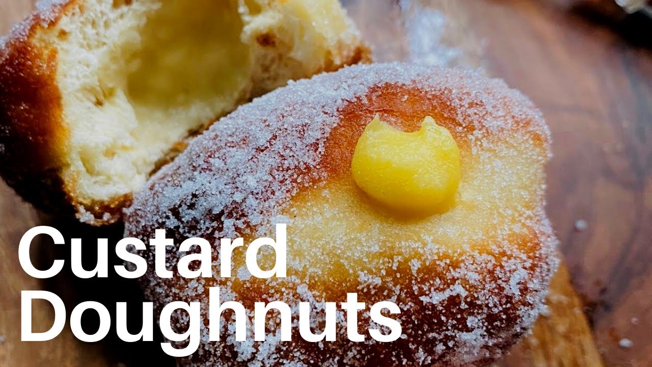 Custard Doughnuts | Easy Homemade Donuts | How To Make Vanilla Custard ...