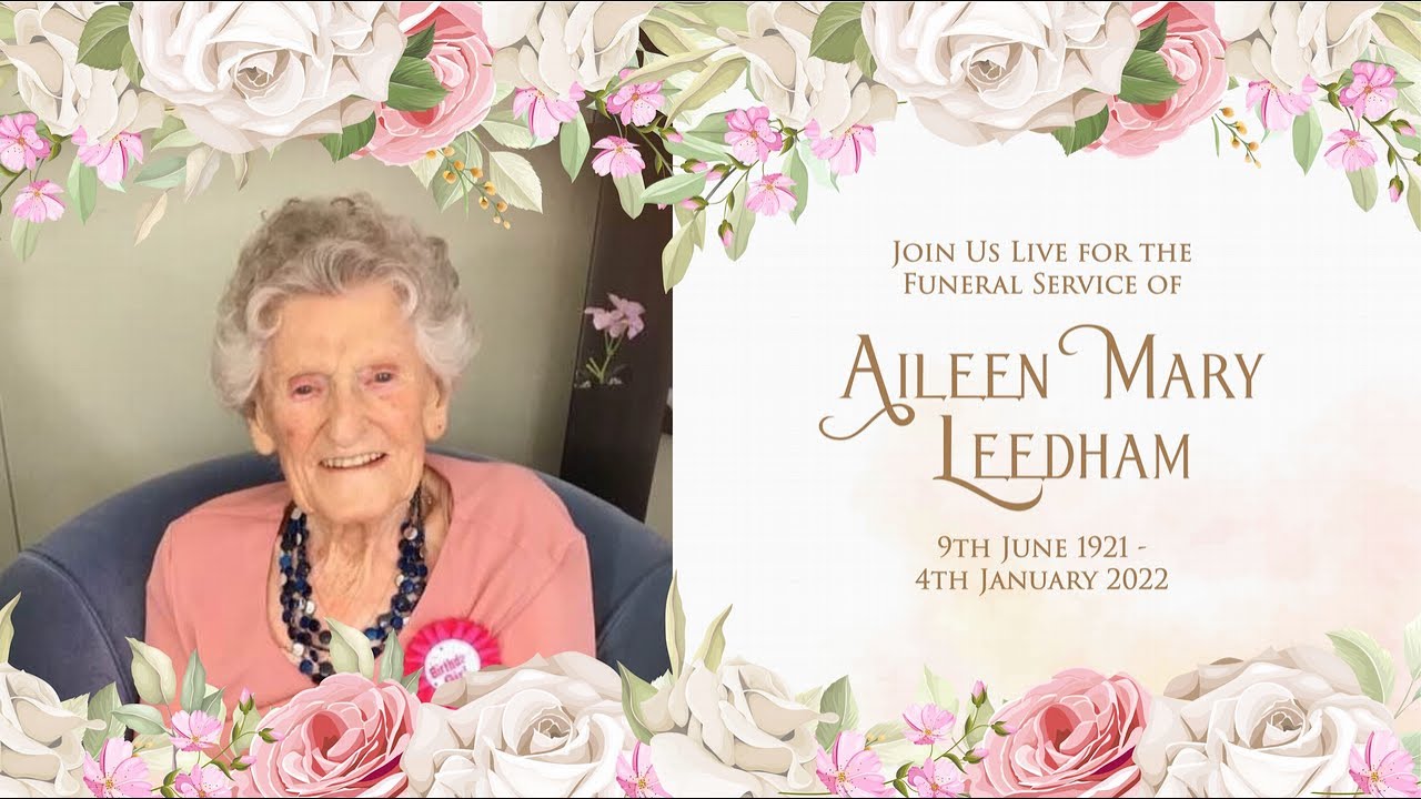 Funeral service of Aileen Mary Leedham - YouTube
