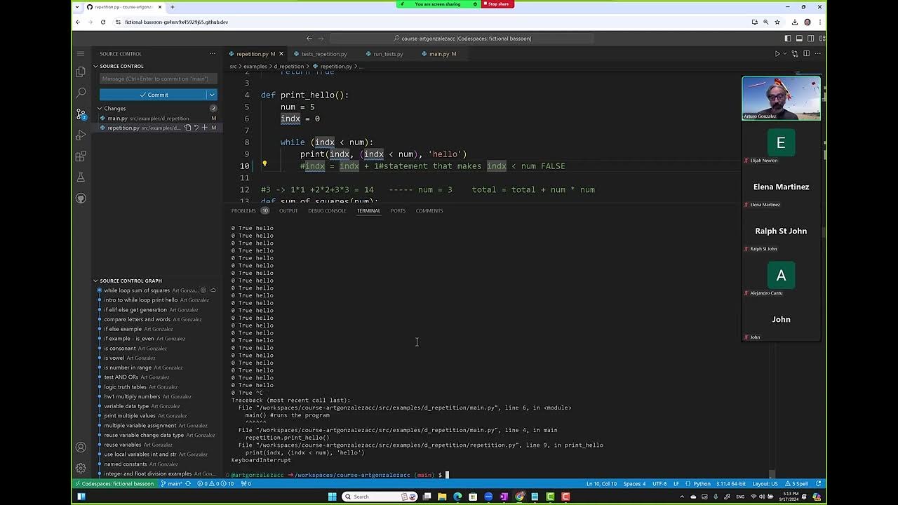 091724 Cosc 1336 Python While Infinite Loop Youtube
