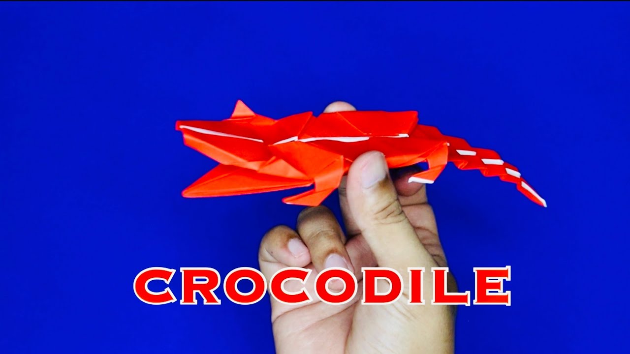 How to make origami crocodile step by step tutorial - YouTube