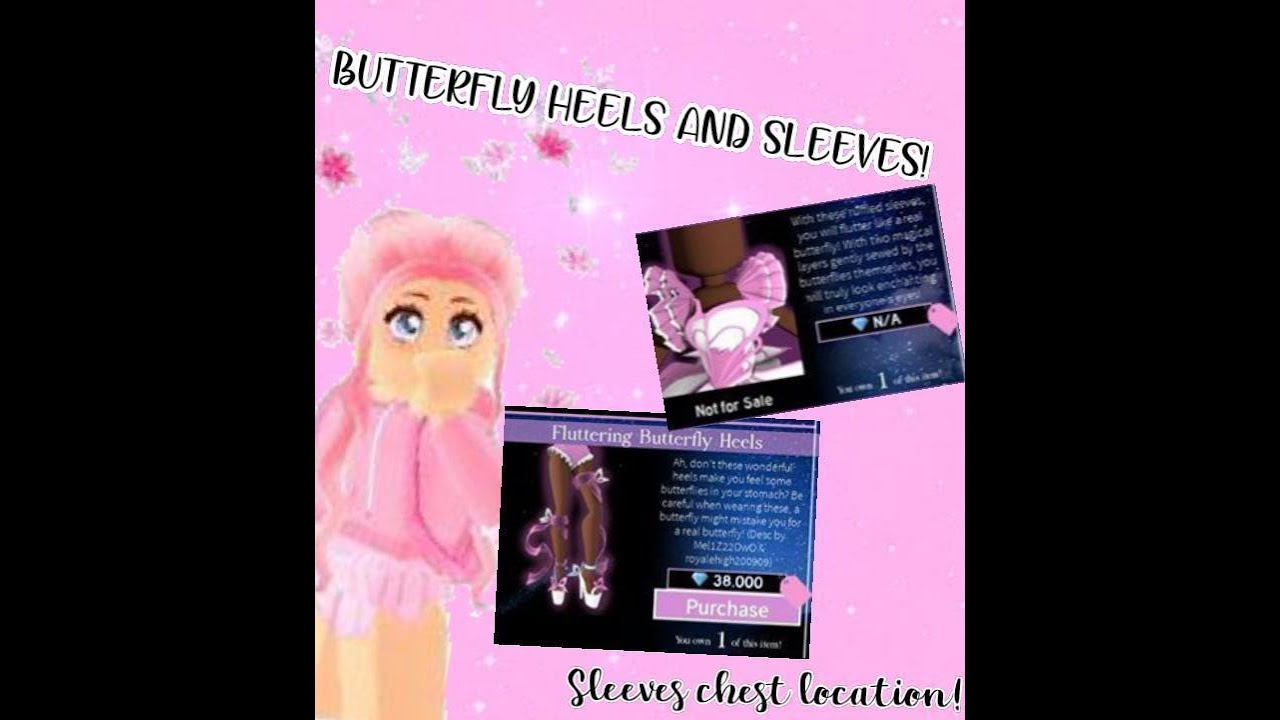 NEW FLUTTERING BUTTERFLY HEELS + FREE SLEEVES!! // Roblox Royale High ...