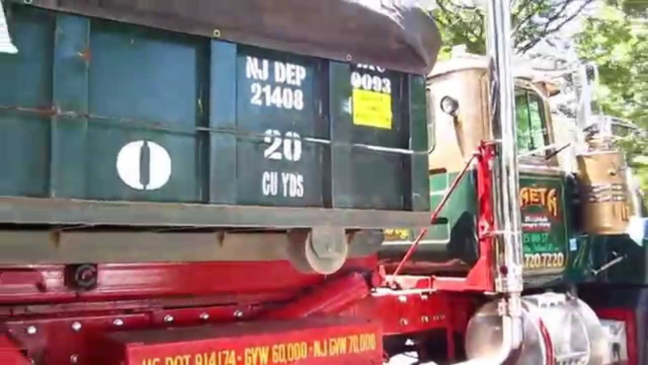 LOUD Straight Piped Mack RD rolloff - YouTube