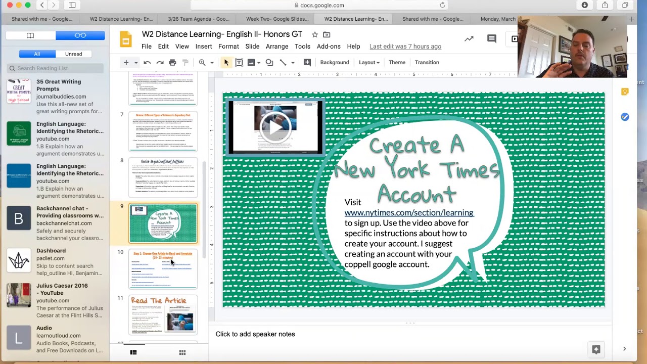 EII- GT March 30- Mr. Stroud explains Digital Learning for week 2 at ...