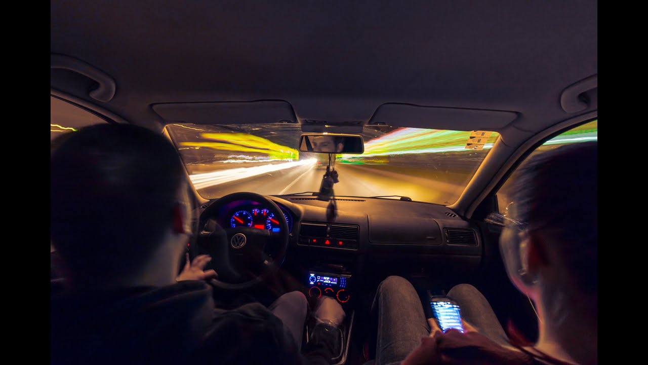 Long exposure timelapse from inside of a car - YouTube