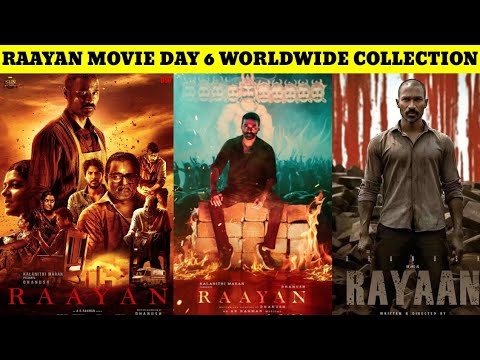 Raayan Movie Day 6 Box Office Collection | Raayan Worldwide Box Office ...