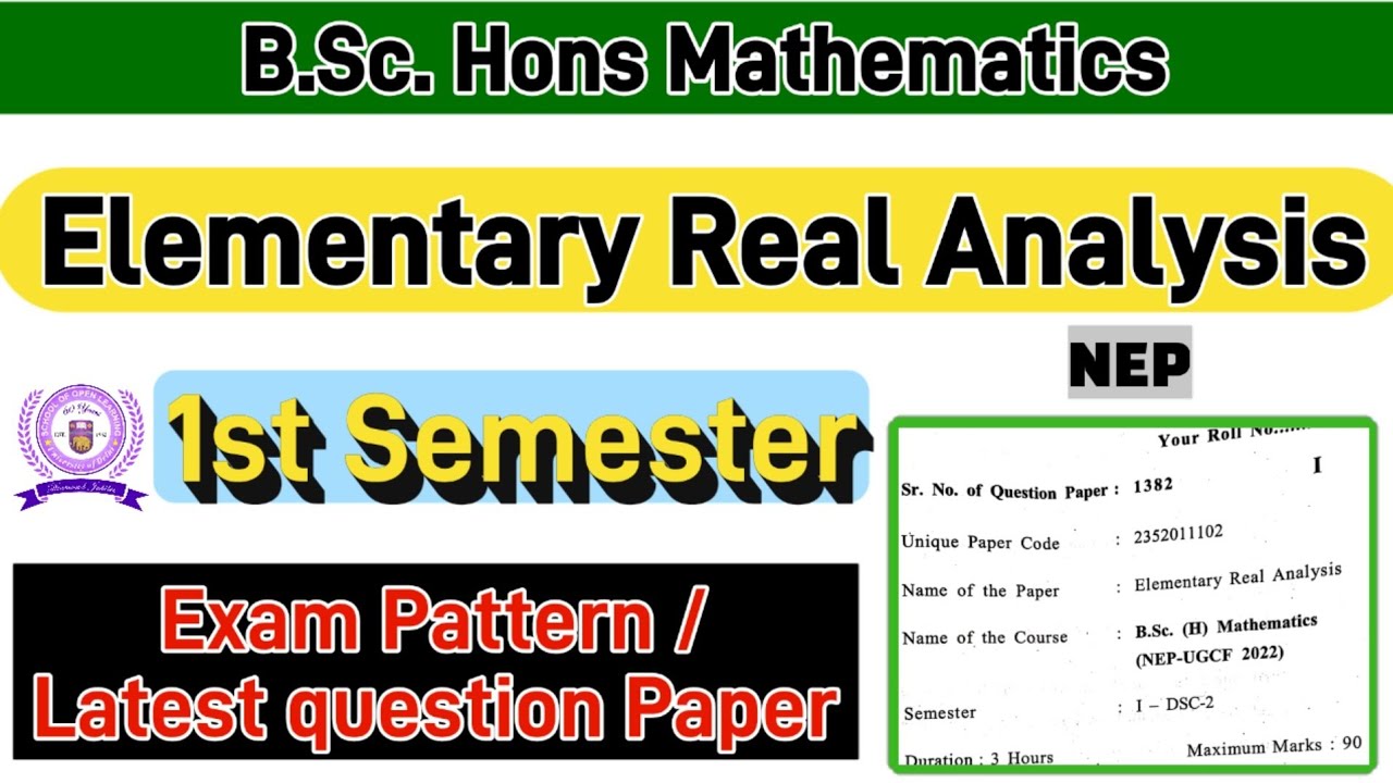 Elementary Real Analysis Bsc Hons Mathematics 1st semester Previous ...