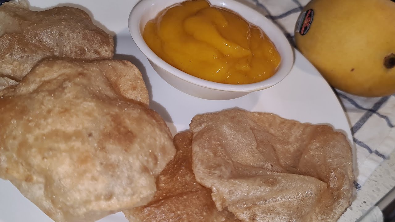 crispy puri and mango juice recipe by sushmafeedfantasy - YouTube