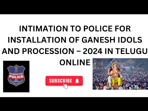 INTIMATION TO POLICE FOR INSTALLATION OF GANESH IDOLS AND PROCESSION – 2024 IN TELUGU ONLINE ...