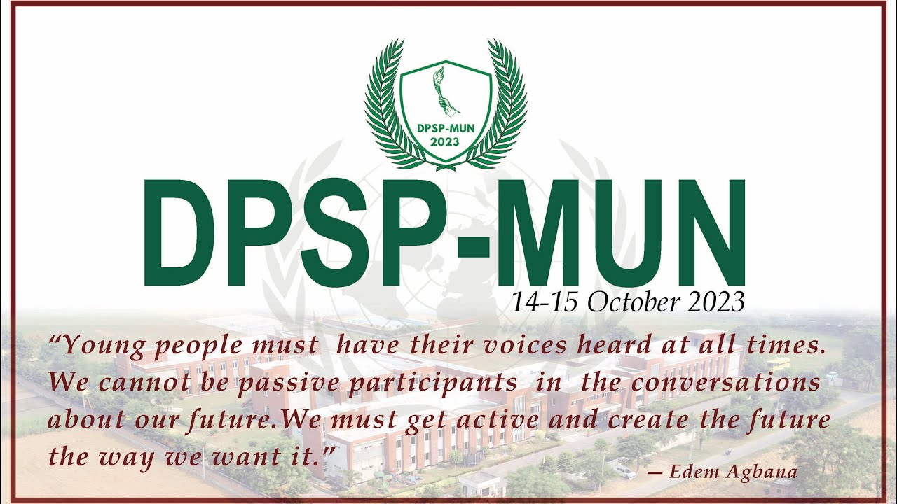 Model United Nation Conference DPSP MUN 2023 - YouTube