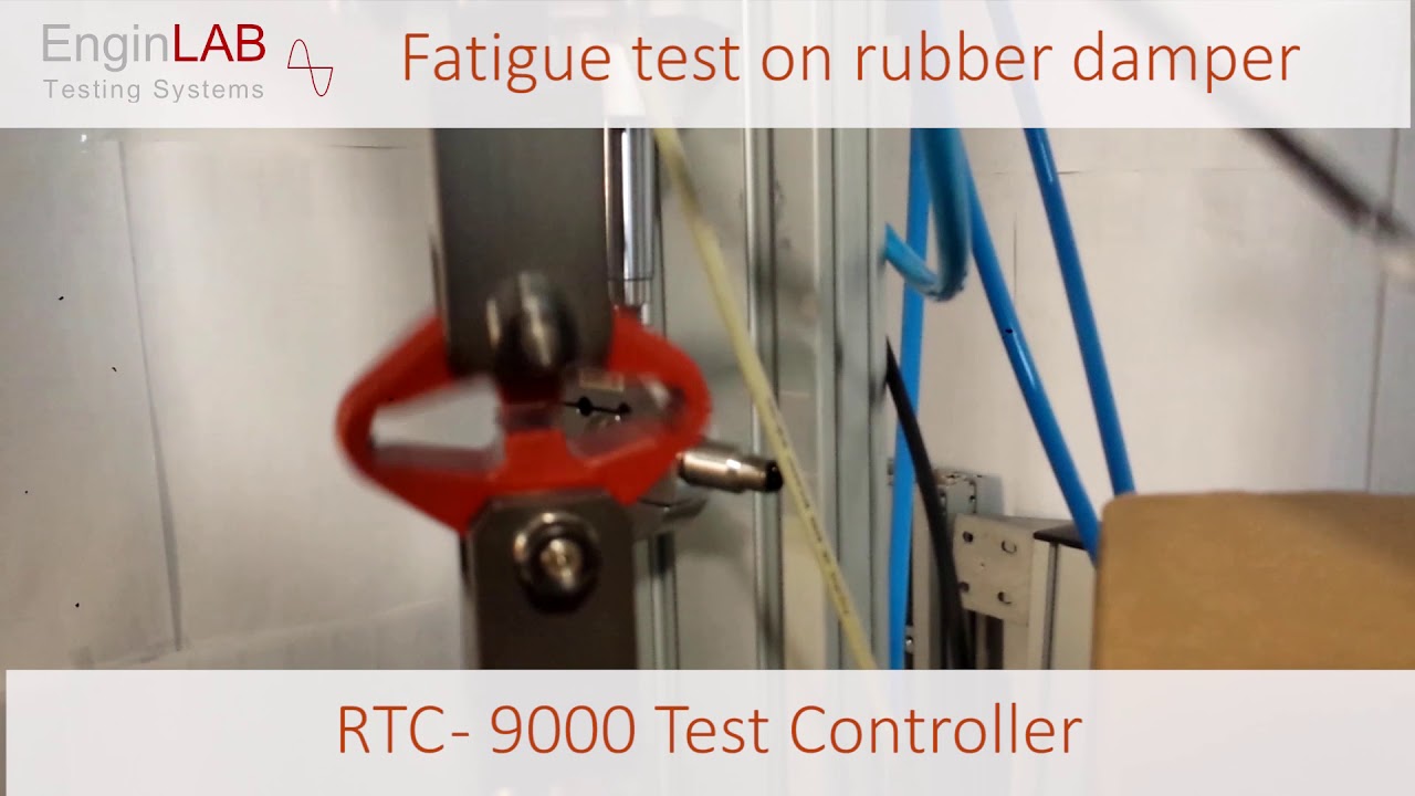 Fatigue test on rubber damper for automotive - YouTube