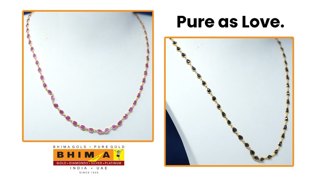 Elegant Ruby and Blue Sapphire Chains | Collections With Bhima - YouTube