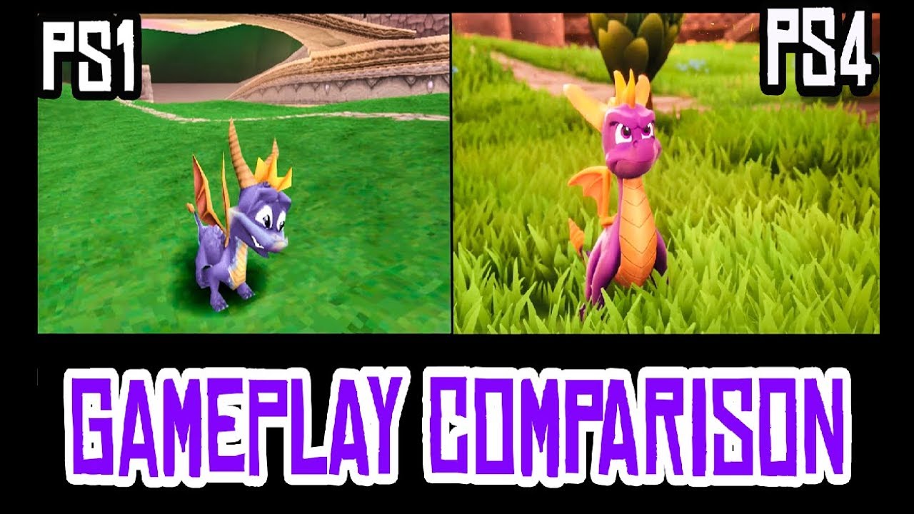 Spyro Reignited Side by Side Gameplay Comparison PS1 vs PS4(remastered ...