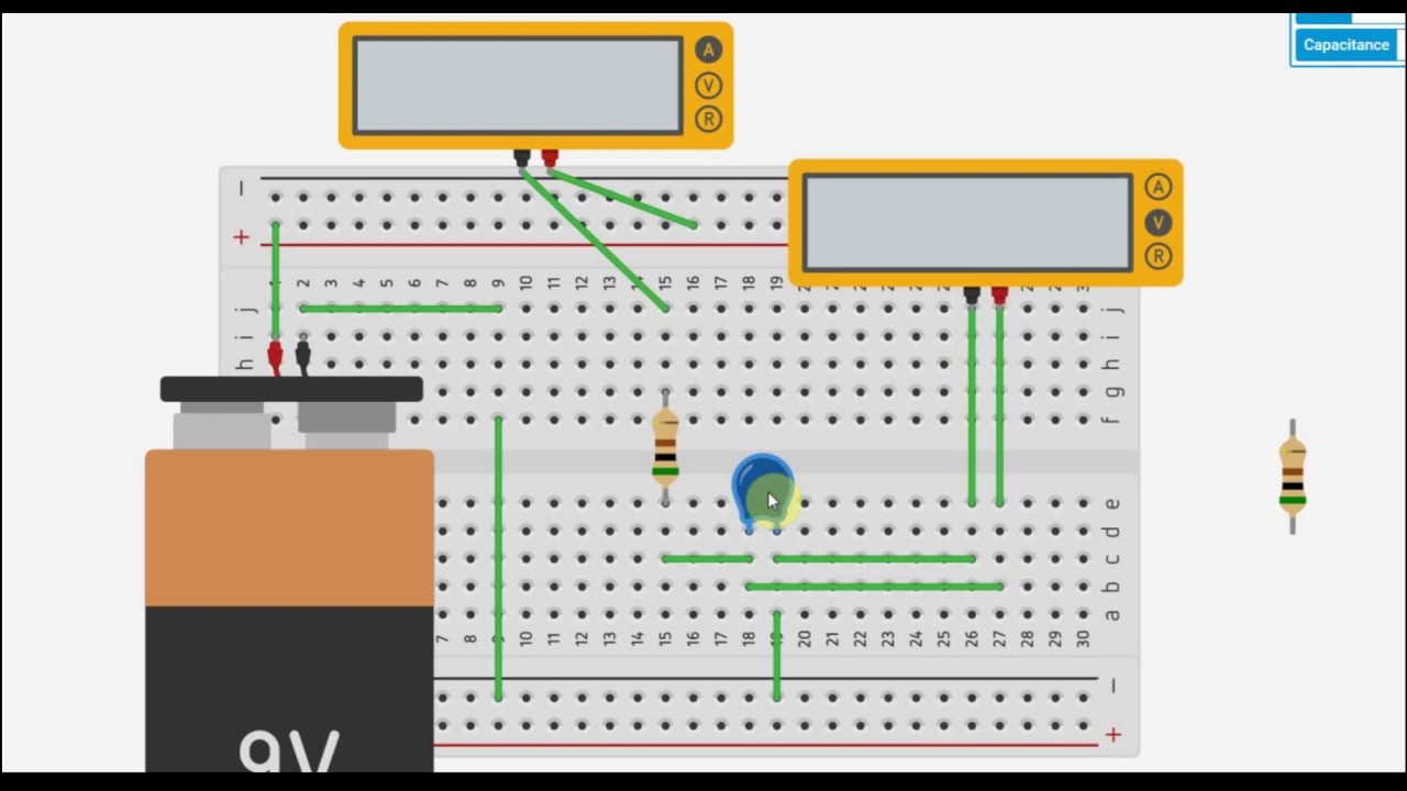 Resistor Tutorial 08 resistor capacitor parallel circuit - YouTube