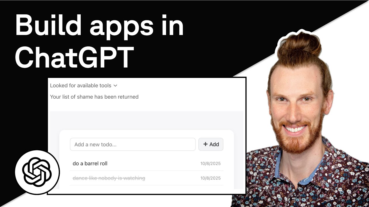 Build an app INSIDE ChatGPT (using the OpenAI Apps SDK and MCP) - YouTube