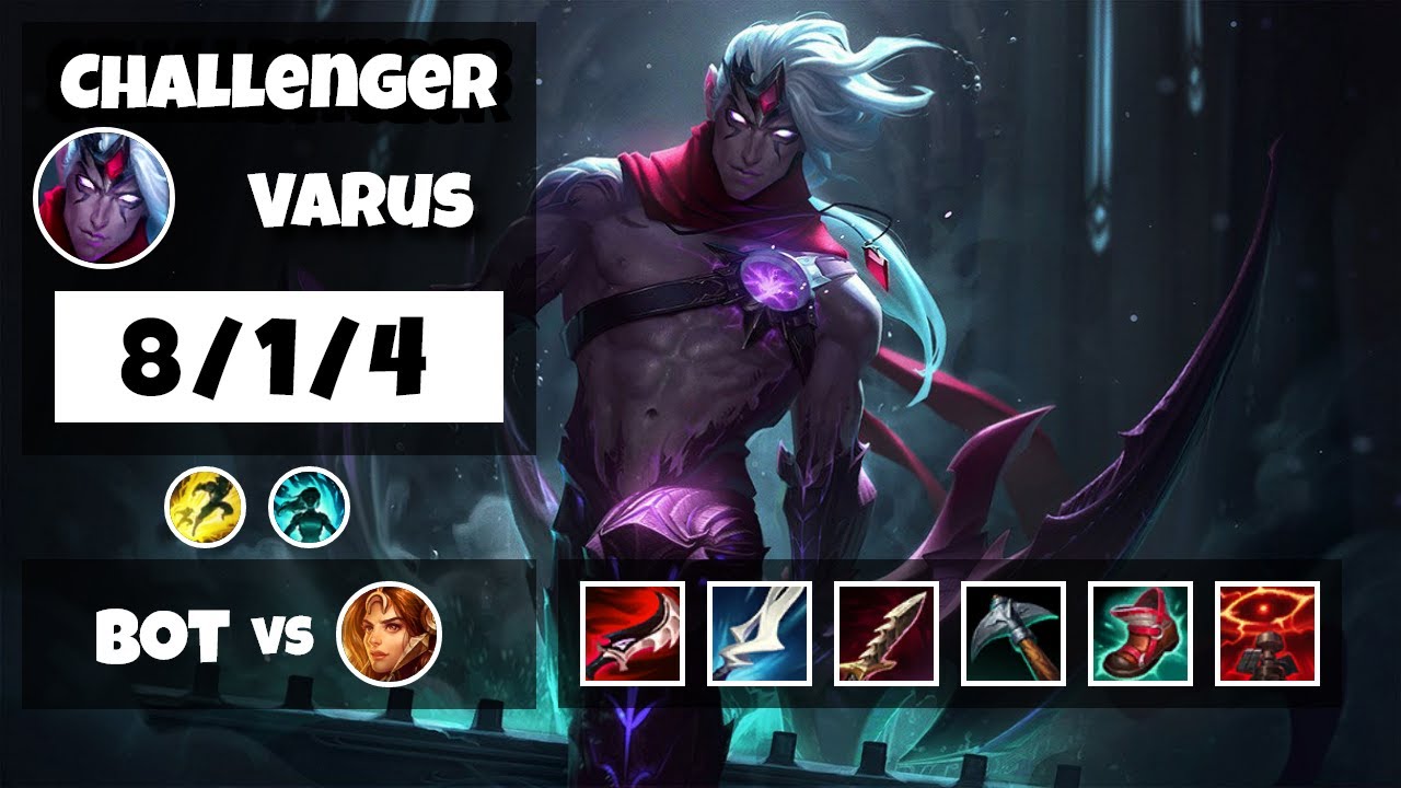 Varus Bot Lane 11.16 Challenger Gameplay Replay S11 (8/1/4) - BR - YouTube