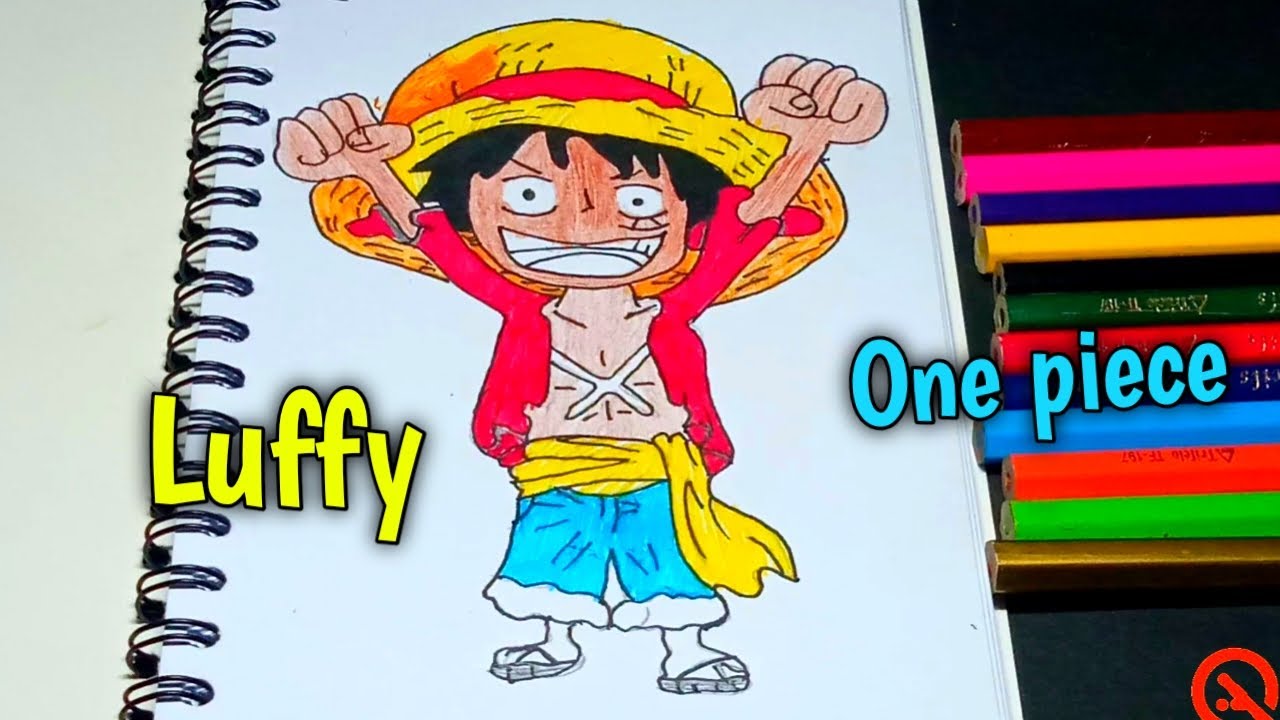 How to draw one piece Luffy. Easy steps by setps, challenge art small ...