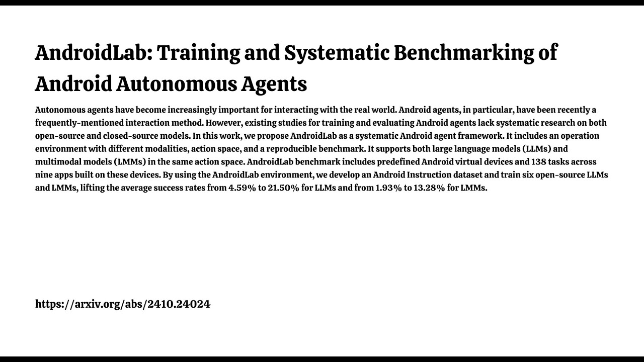 AndroidLab: Training and Systematic Benchmarking of Android Autonomous ...