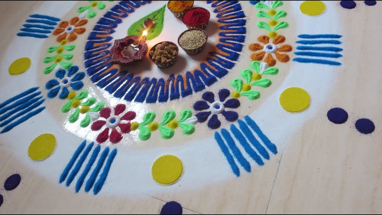 Sankranti & Haldi Kumkum Special Rangoli - YouTube