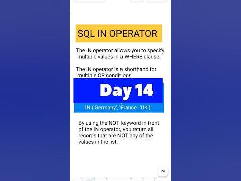 20 Days SQL Challenge - Day 14 | SQL IN Operator #sqlinterviewquestions #sql #sqlserver #dbms ...
