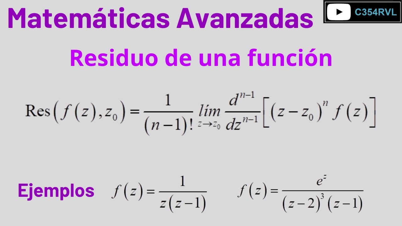 MA. Clasificación de los puntos singulares y el teorema del residuo de ...