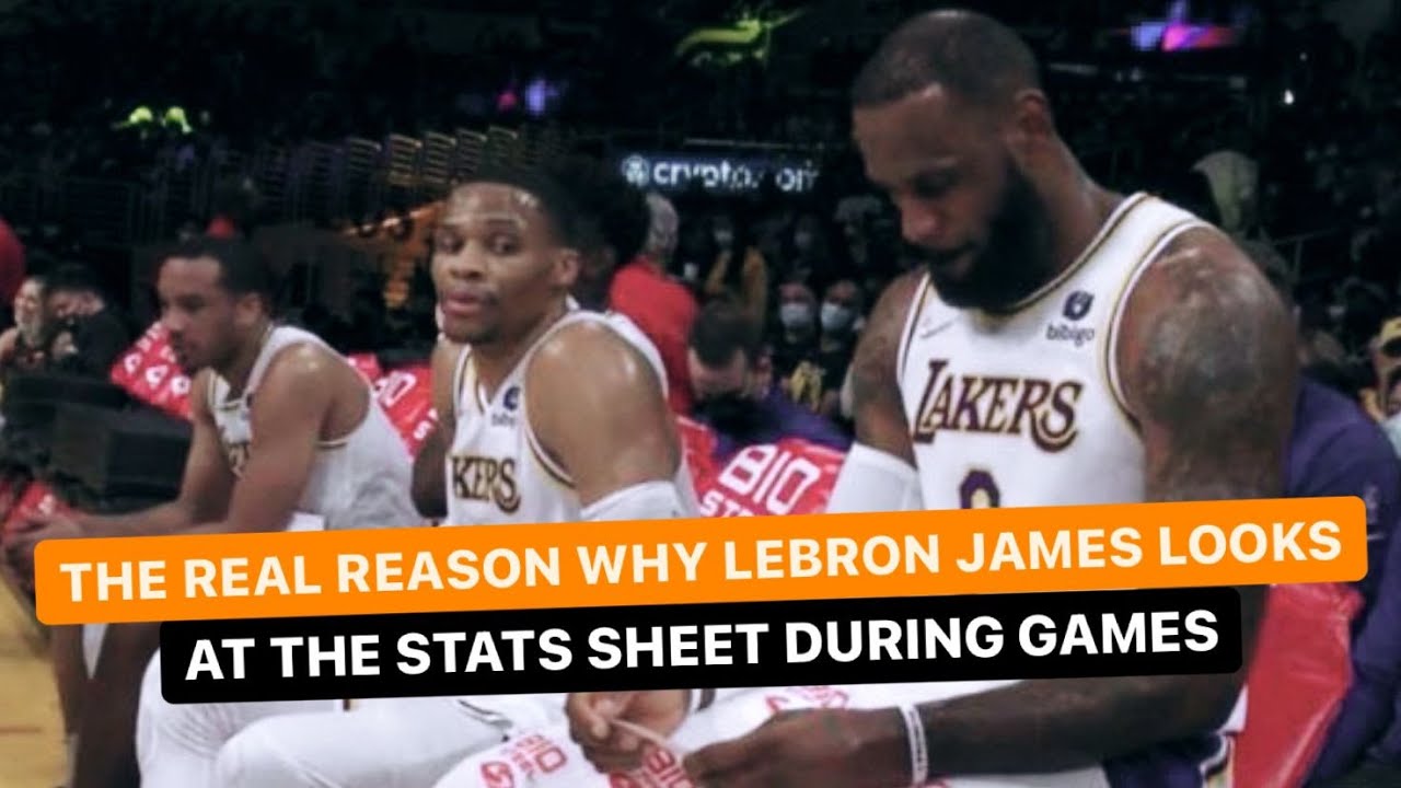 LeBron James looks at the stat sheet during games to pad his stats ...