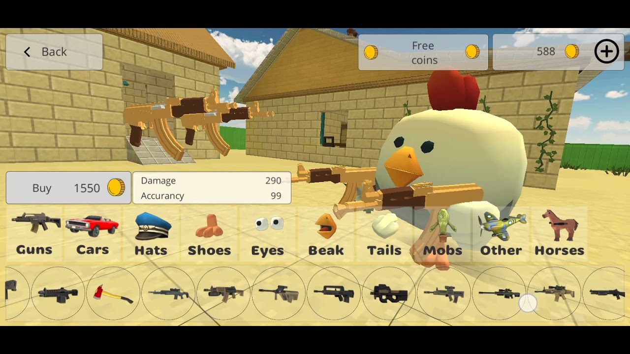 how to get free guns in chicken gun!!!! - YouTube