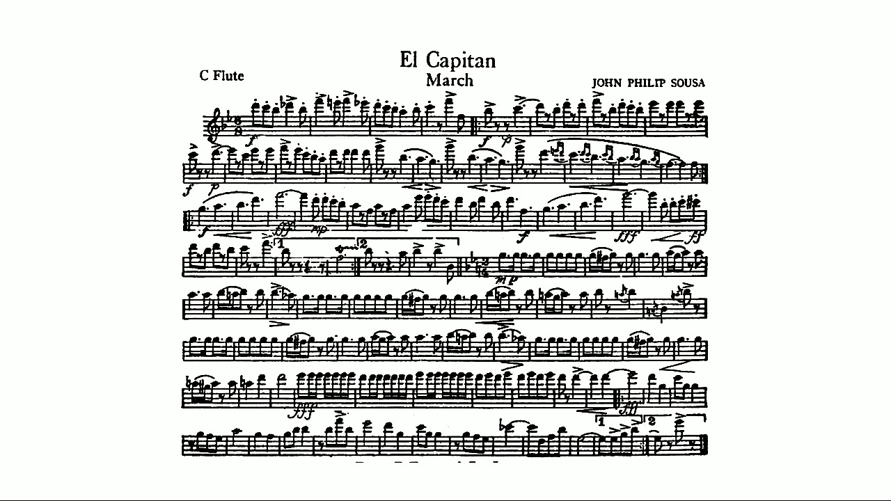 El Capitan March: C Flute: John Philip Sousa - YouTube