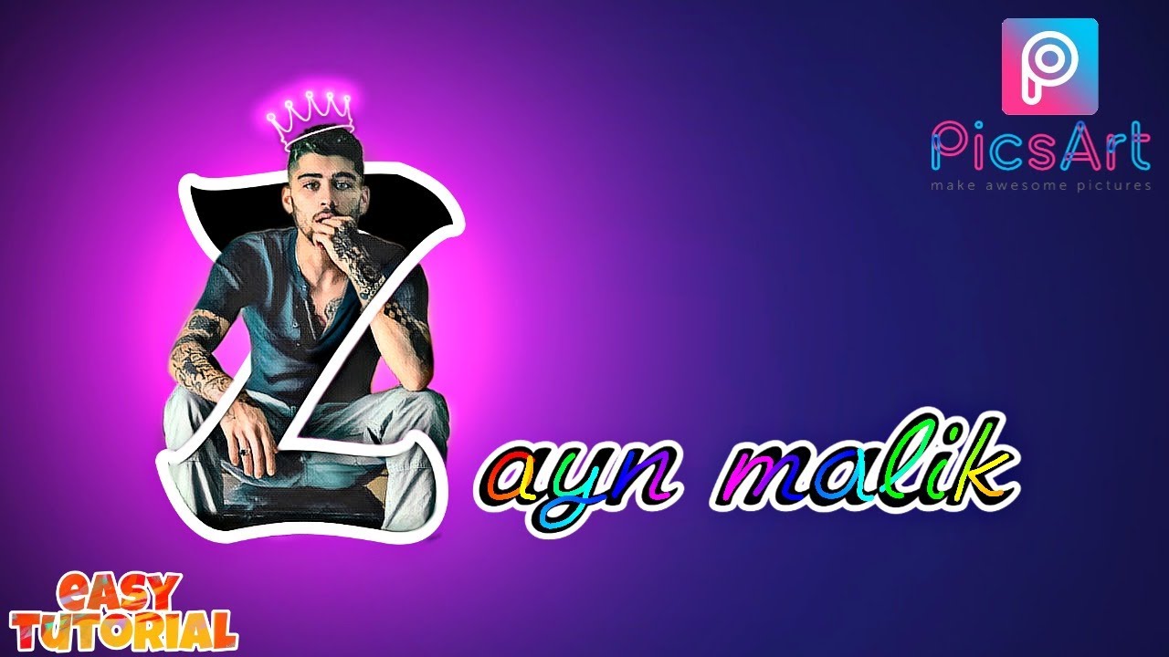 Glowing Name Photo Lettering Picsart Tutorial - YouTube