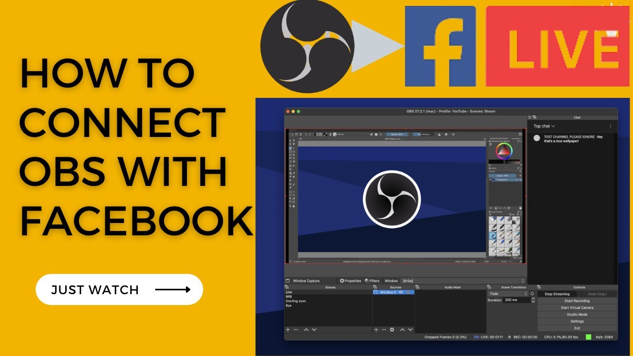 HOW TO CONNECT OBS STUDIO WITH FACEBOOK TO GO LIVE - YouTube