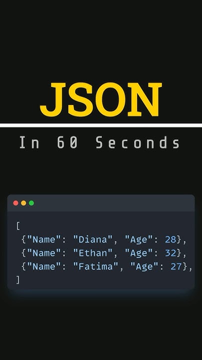 JSON in 60 Seconds - one of the most important data file formats to know #datasciencebasics # ...