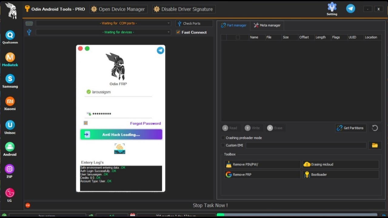 Odin Android Tools Pro V1.1 For iPhone, Qualcomm, MTK, SPD and More ...
