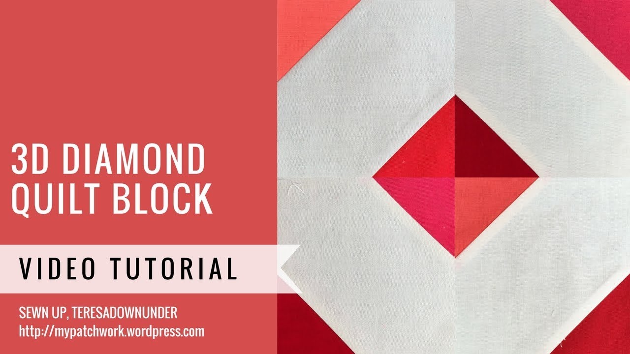 3 D diamond quilt block video tutorial - YouTube
