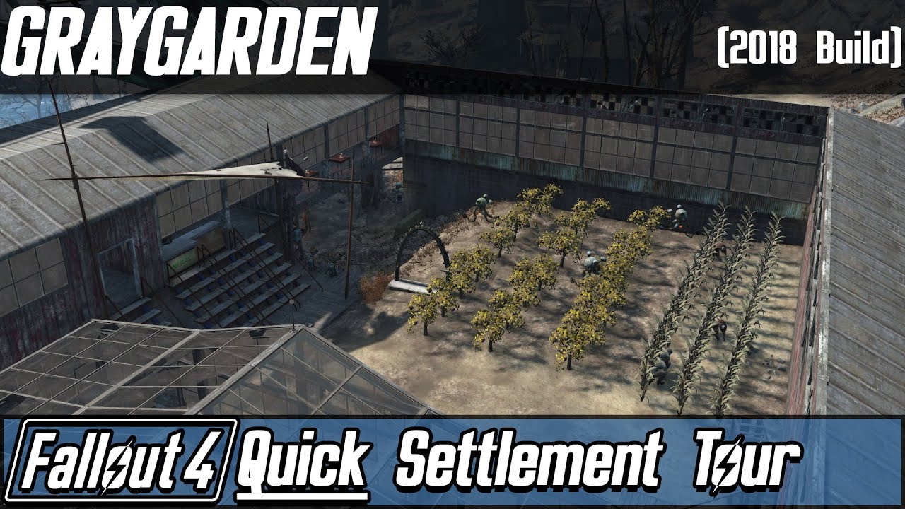 Fallout 4 (PC) | Graygarden (Quick Settlement Tour) [2018 Build] - YouTube