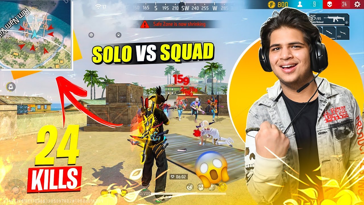 Hard to Escape from Tufan FF headshot 🔥💀Solo Vs Squad 24 Kills 😡-Garena ...