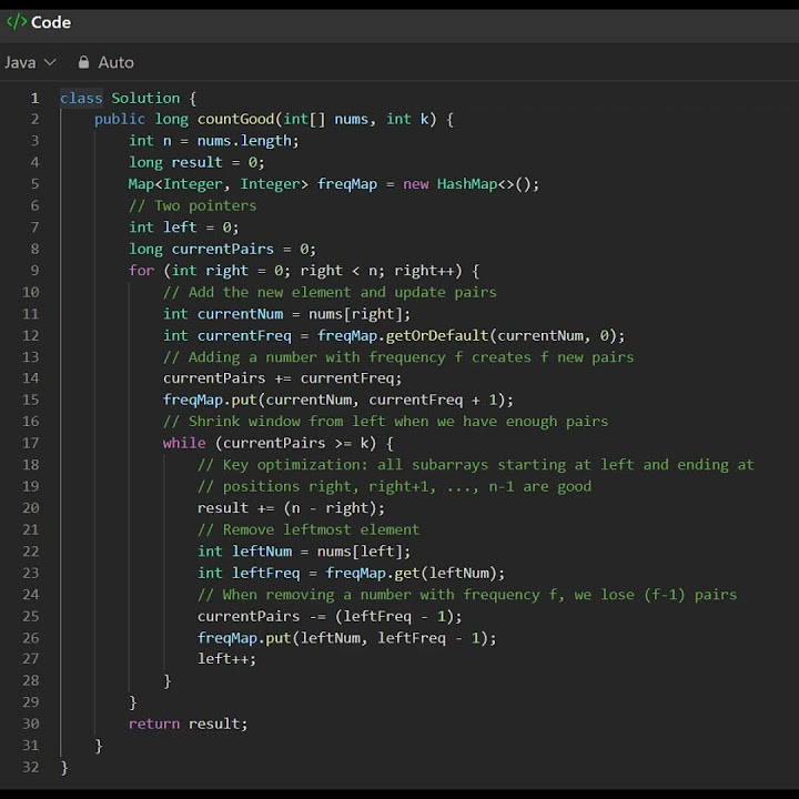 2537 Count the Number of Good Subarrays - YouTube