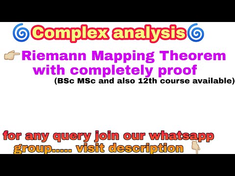 Riemann Mapping Theorem in complex analysis || State and proof Riemann mapping theorem in Hindi ...