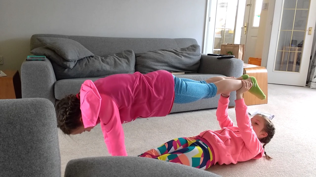 Two people acro stunts - YouTube