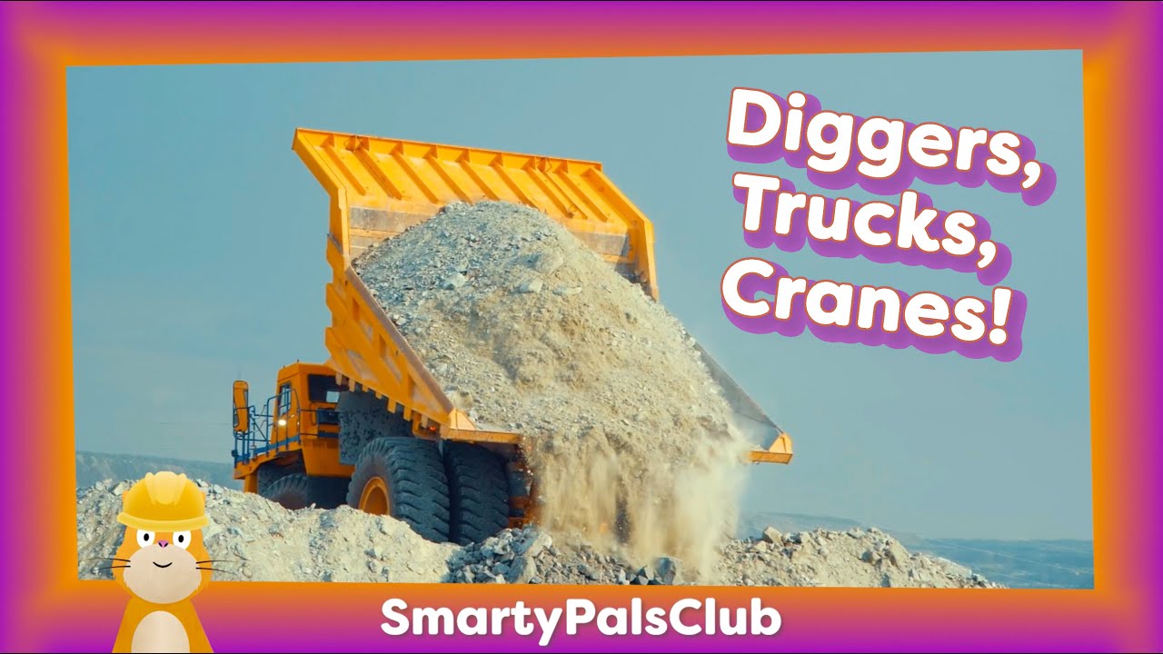 Learn all about Diggers, Trucks and Cranes! | Fun Facts about ...