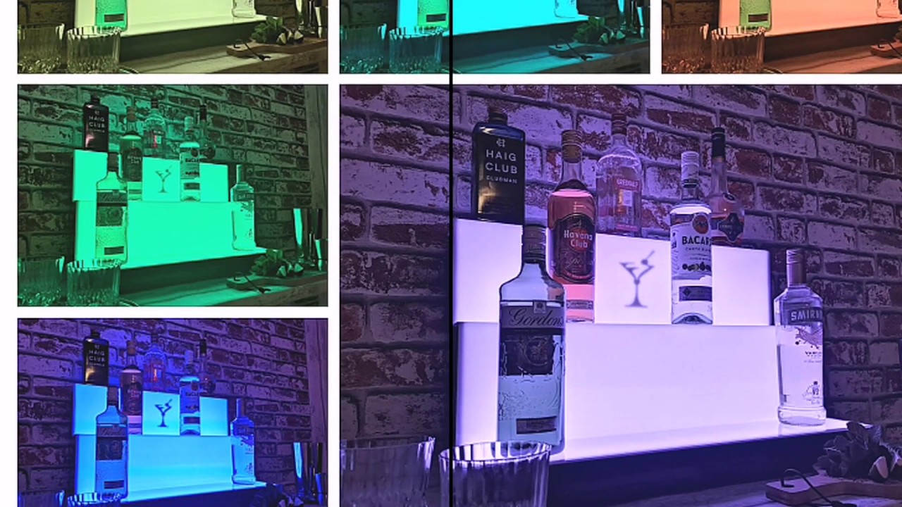 Bar Bottles Display LED Lighted Bar Stand Liquor Bottle Display ...
