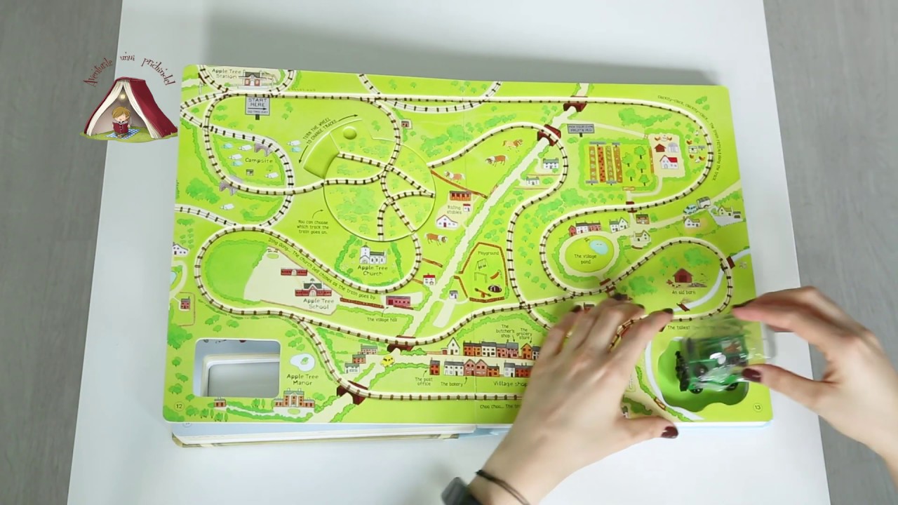 Farmyard Tales wind-up train book - Usborne - YouTube
