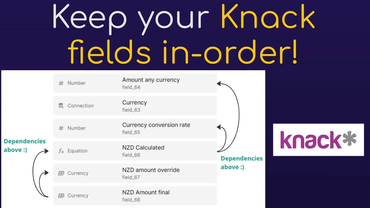 Why to keep your Knack database fields in-order! - YouTube
